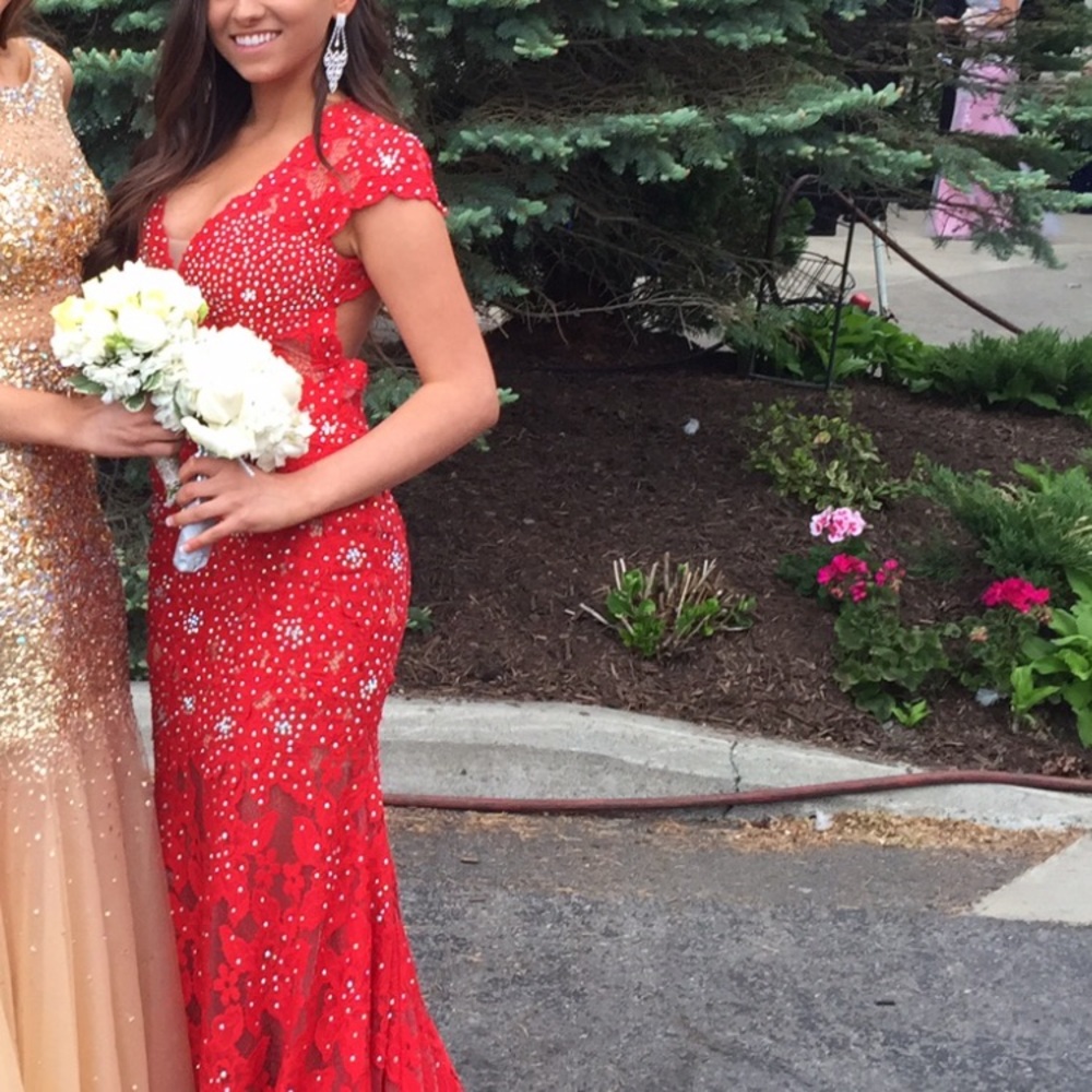 Beautiful Red Jovani Prom Dress Style #22878a - Gem